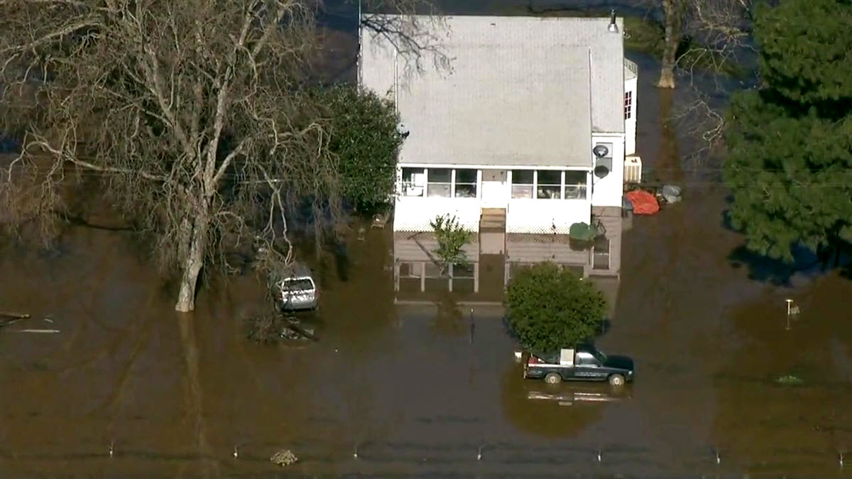 RAW: Aerial View of Flood Zones in San Joaquin and Sacramento Counties ...
