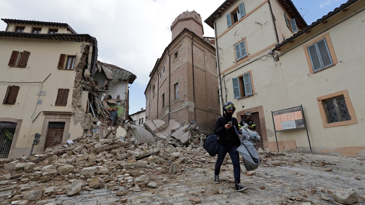 Damaged Buildings Crumble After Another Powerful Earthquake Rattles ...