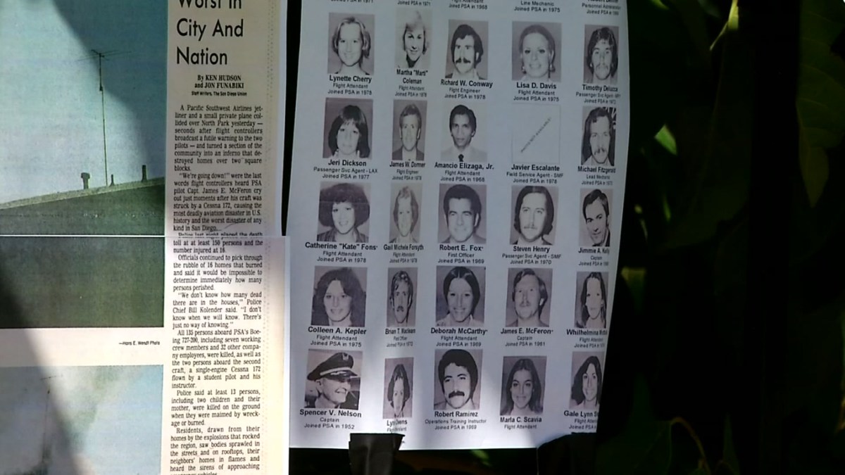 4 Decades Later: San Diego Remembers PSA Flight 182 Tragedy – NBC Bay Area