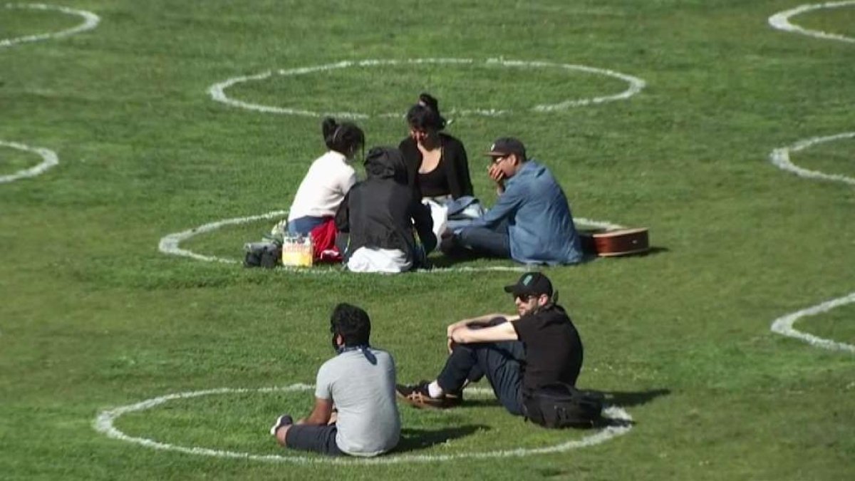 Social Distancing Circles Keep Park Visitors in Check – NBC Bay Area