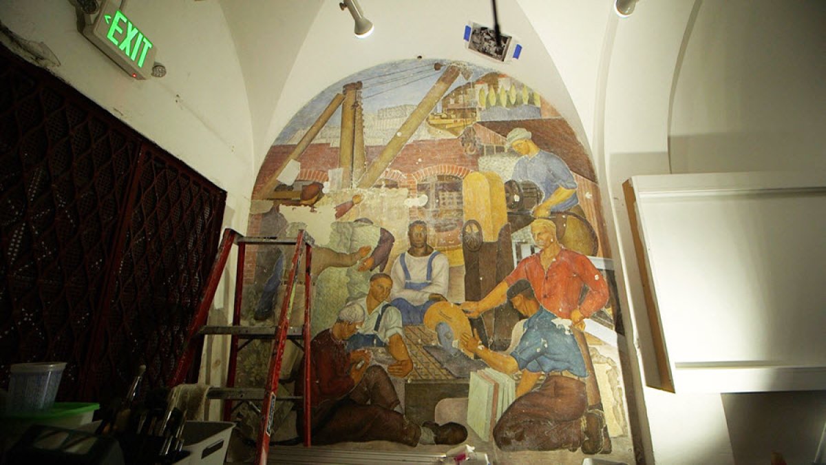 1930s-Era Murals Found Under Painted Hallways at SF Art Institute – NBC ...