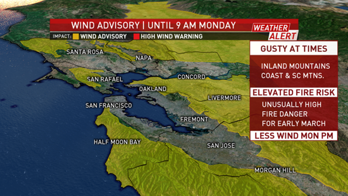 Wind Advisory Extended For North Bay, East Bay Hills – NBC Bay Area