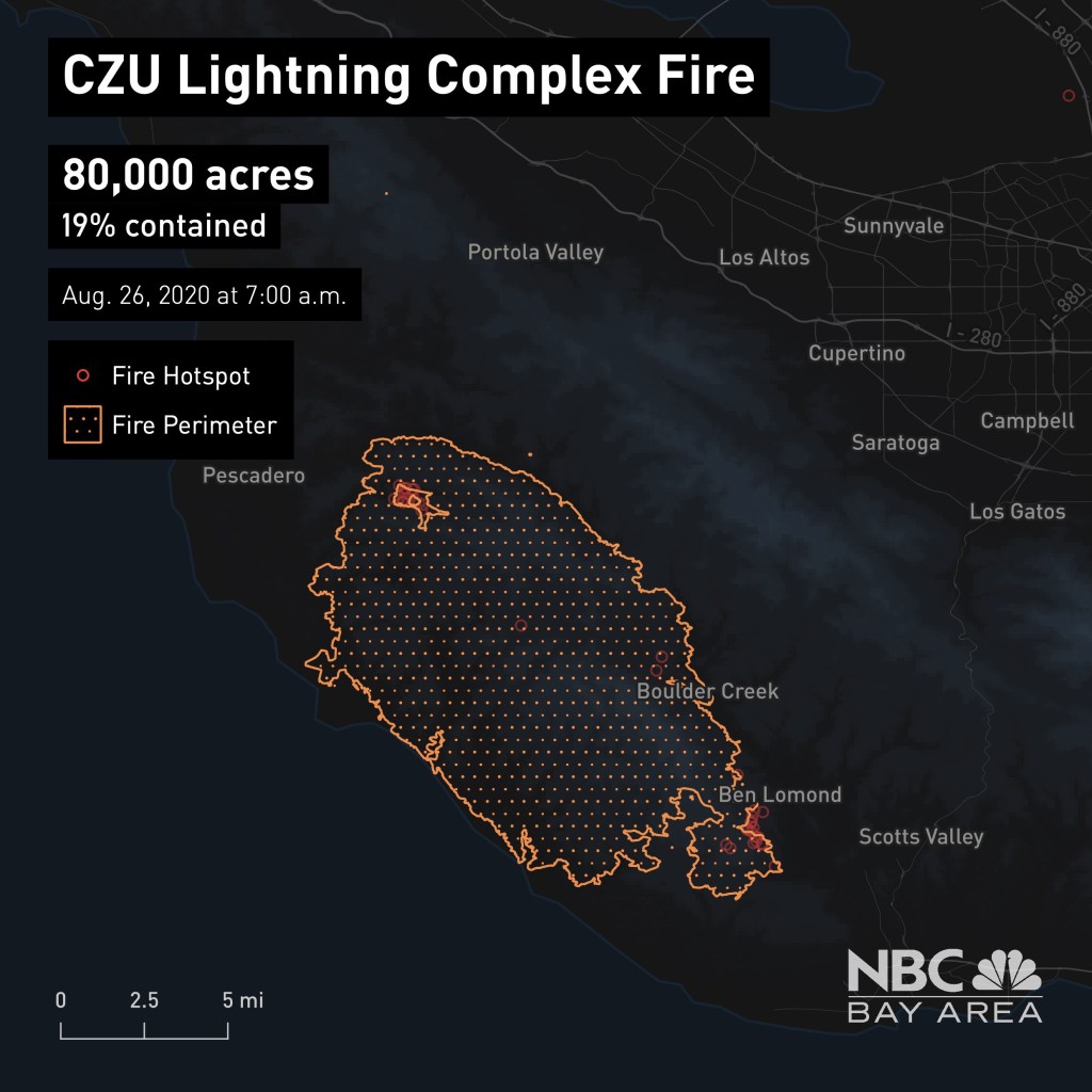List of Bay Area Evacuations Due to CZU, LNU, SCU Complex Fires – NBC ...