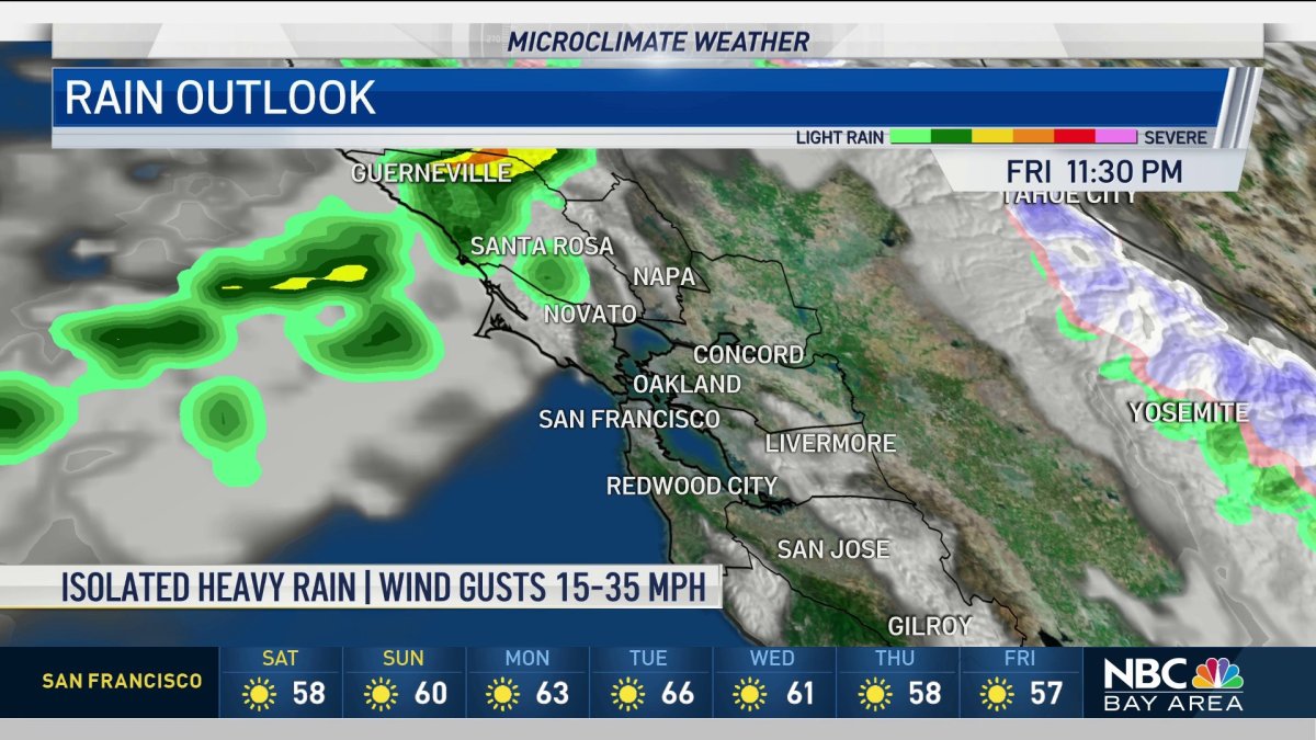 Jeff’s Forecast: Overnight Rain, Drying Weekend – NBC Bay Area