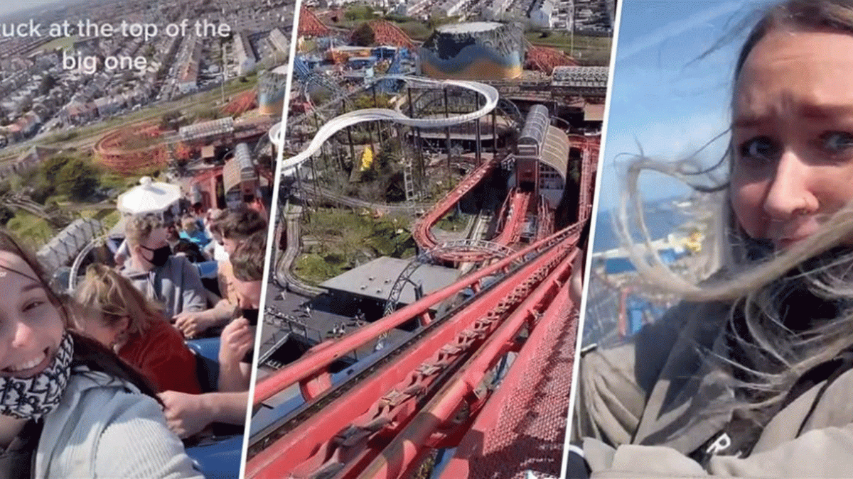 Roller Coaster Stalls Near 235-Foot Peak, Riders Capture Terrifying ...