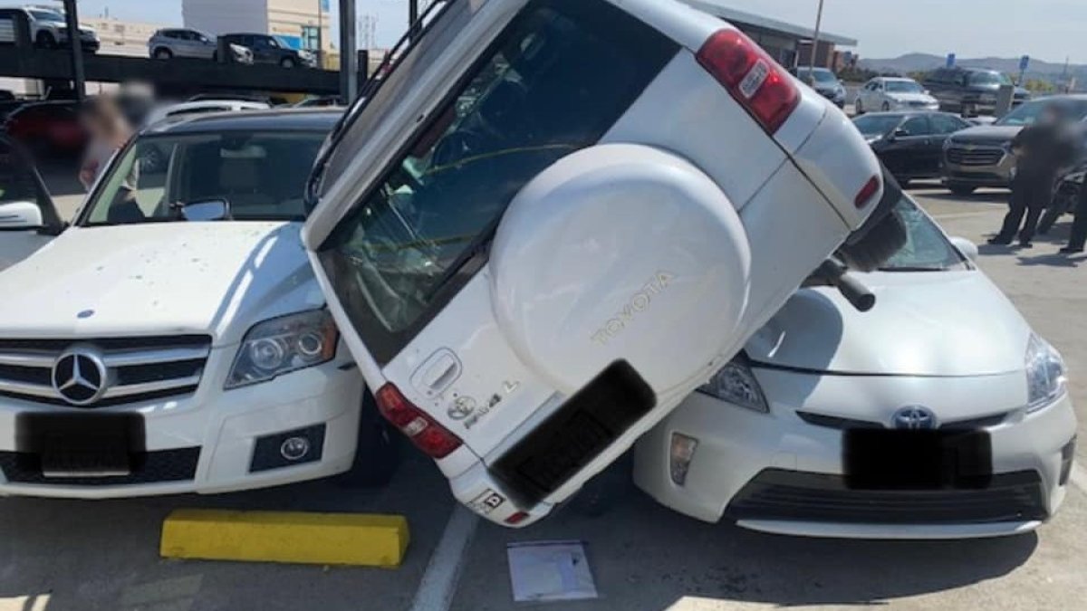 SUV Wedged Between Cars After Accidental Acceleration in Richmond ...
