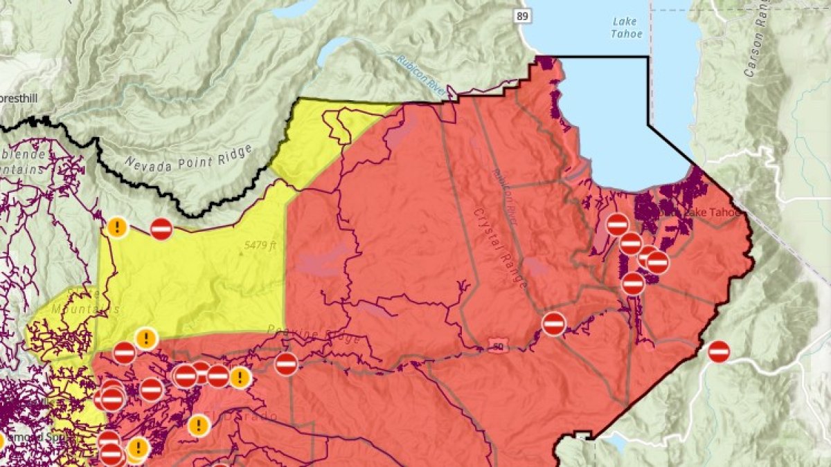 MAP: Evacuation Zones for Caldor Fire Burning Near Lake Tahoe – NBC Bay ...