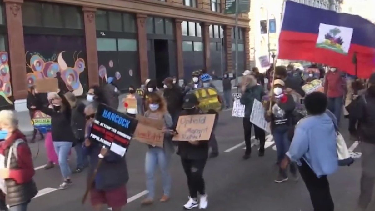 San Francisco Protesters Rally Against Treatment of Haitian Migrants at ...