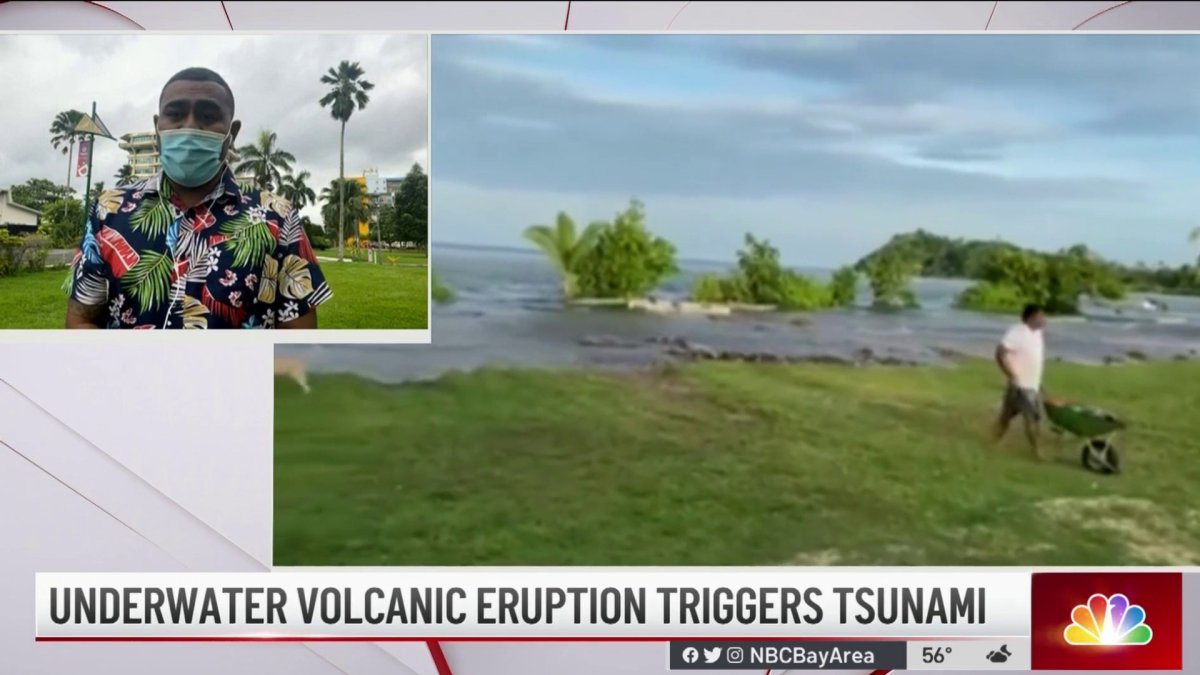 Fiji TV News Reporter Speaks About Undersea Volcano Eruption in Tonga ...