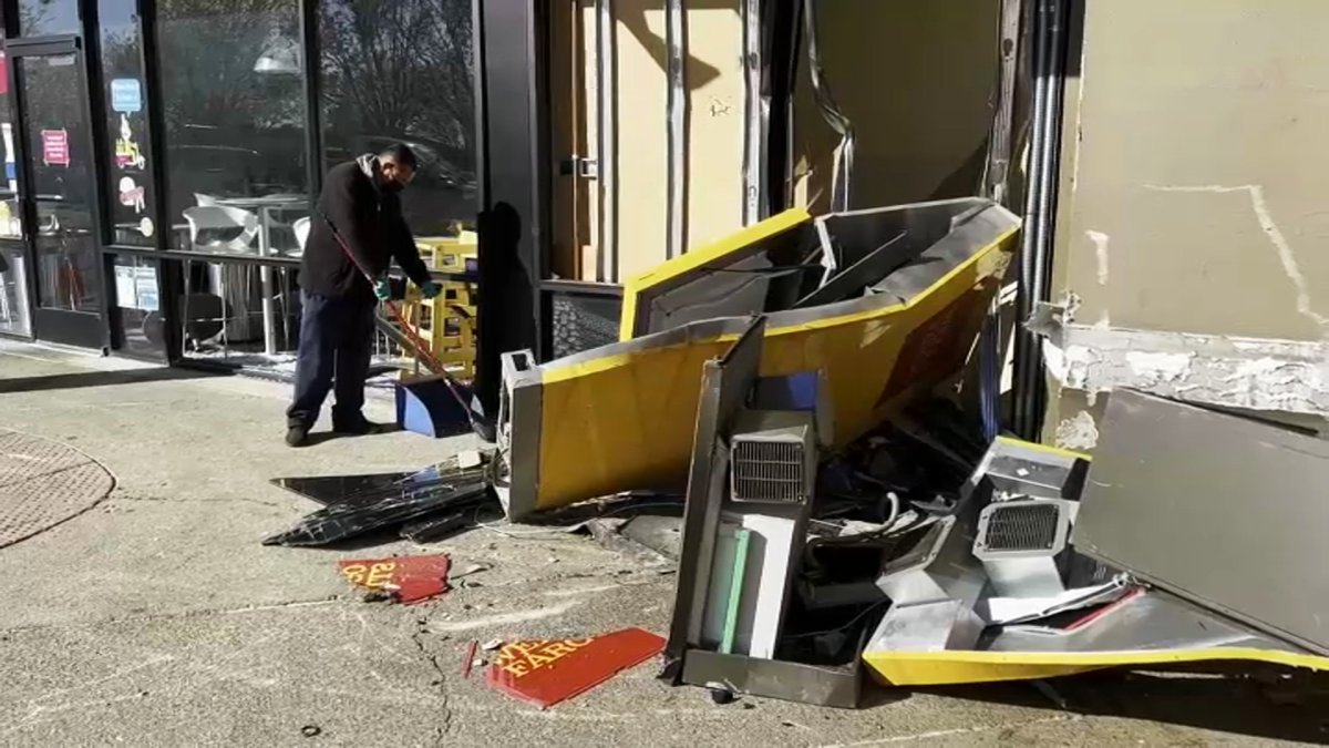 Suspect Uses Stolen Forklift to Remove ATM From Front of Brentwood Bank ...