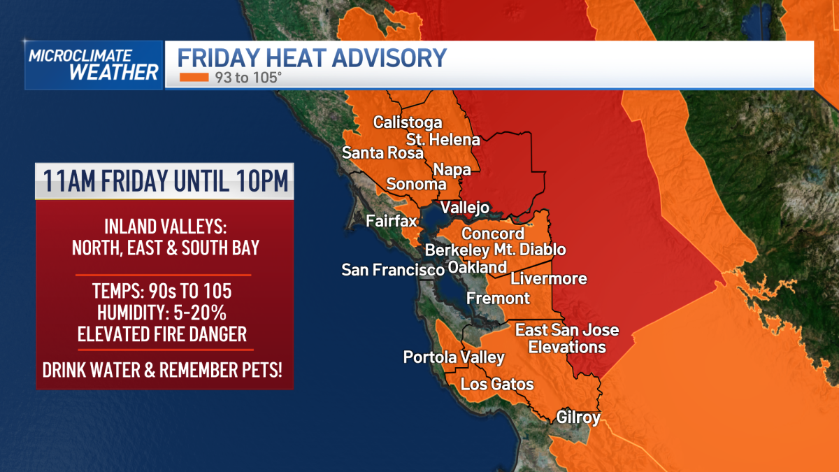 Bay Area Weather: Triple Digit Temperatures Expected Friday – NBC Bay Area