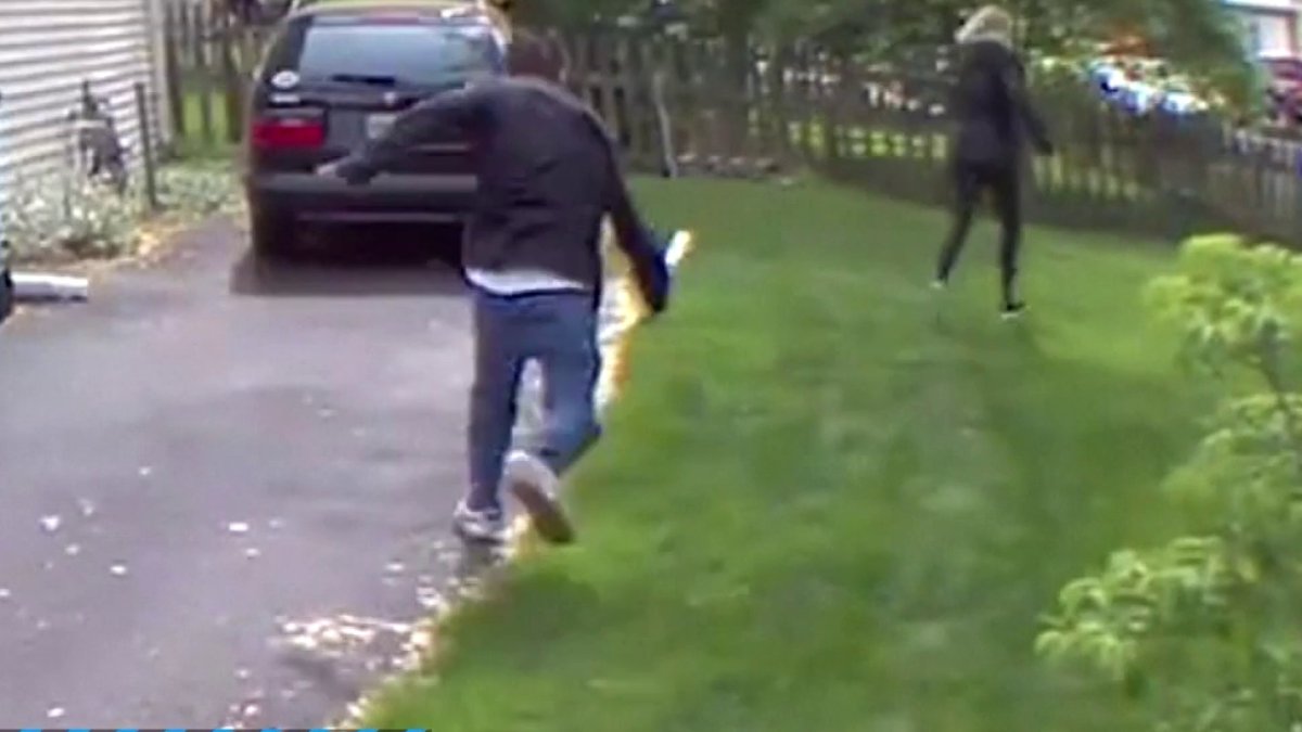 Doorbell Camera Appears to Show Bat-Wielding Man Chase Women Near ...