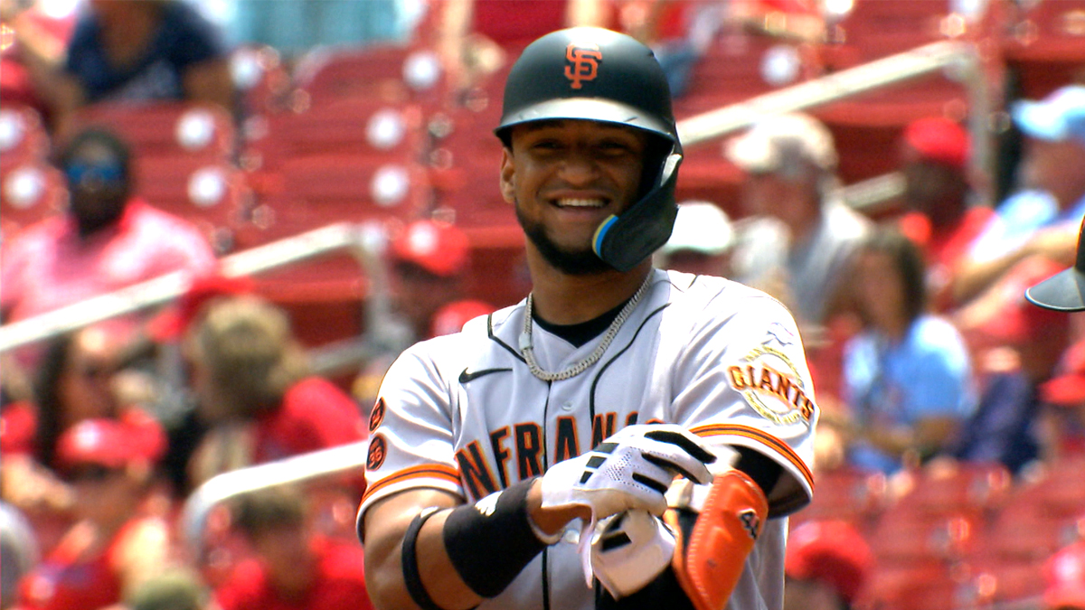 Giants’ Luis Matos singles in first MLB at-bat, sparks two-run inning ...