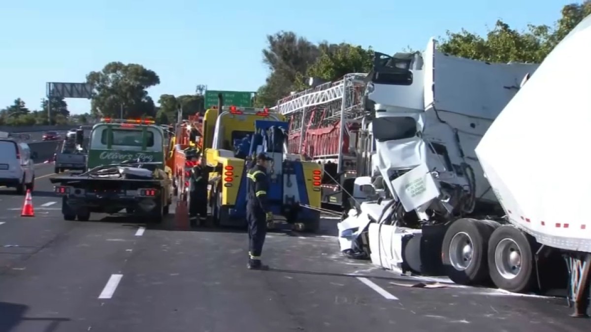 Crash involving 2 big-rigs snarls traffic on WB I-80 in Richmond – NBC ...
