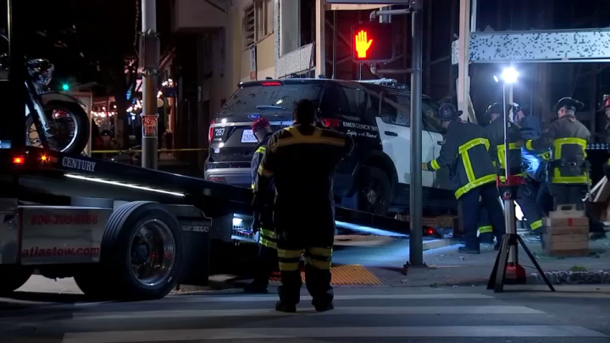 2 people injured after police patrol car hits building in San Francisco ...