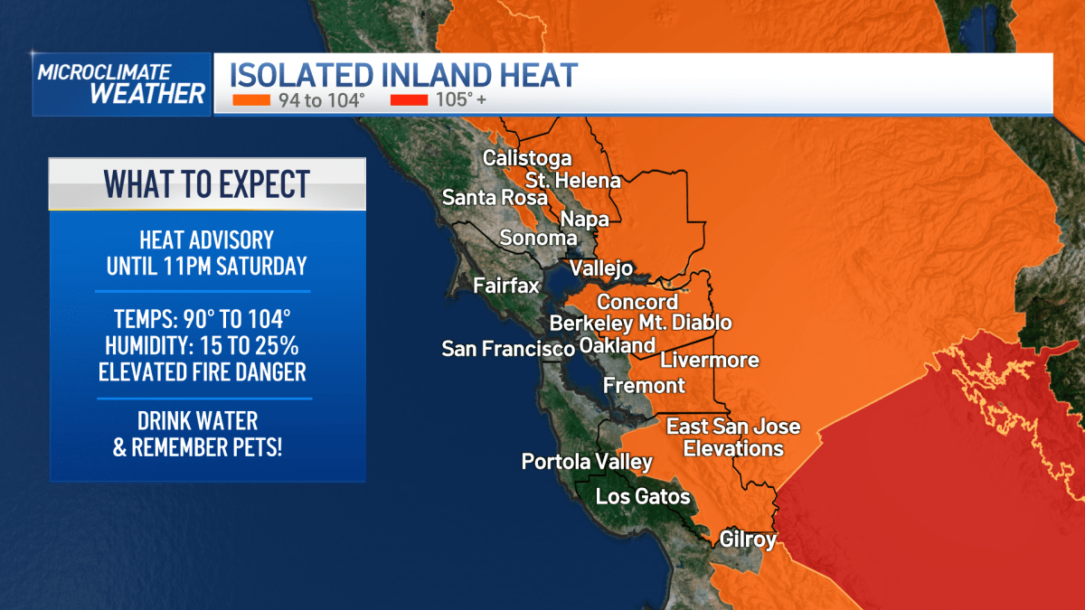 Heat advisory issued for Bay Area’s inland communities – NBC Bay Area