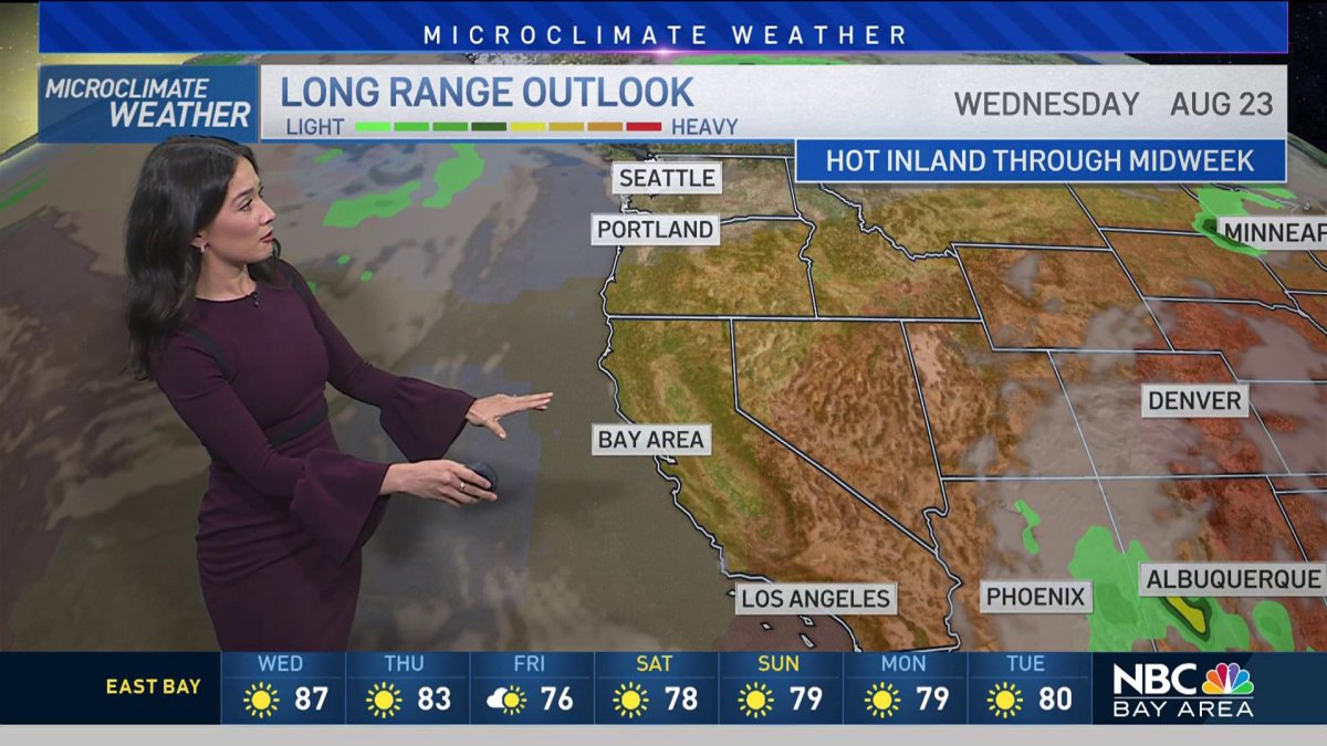 Cinthia’s Forecast: Mid-week heat for the valleys – NBC Bay Area