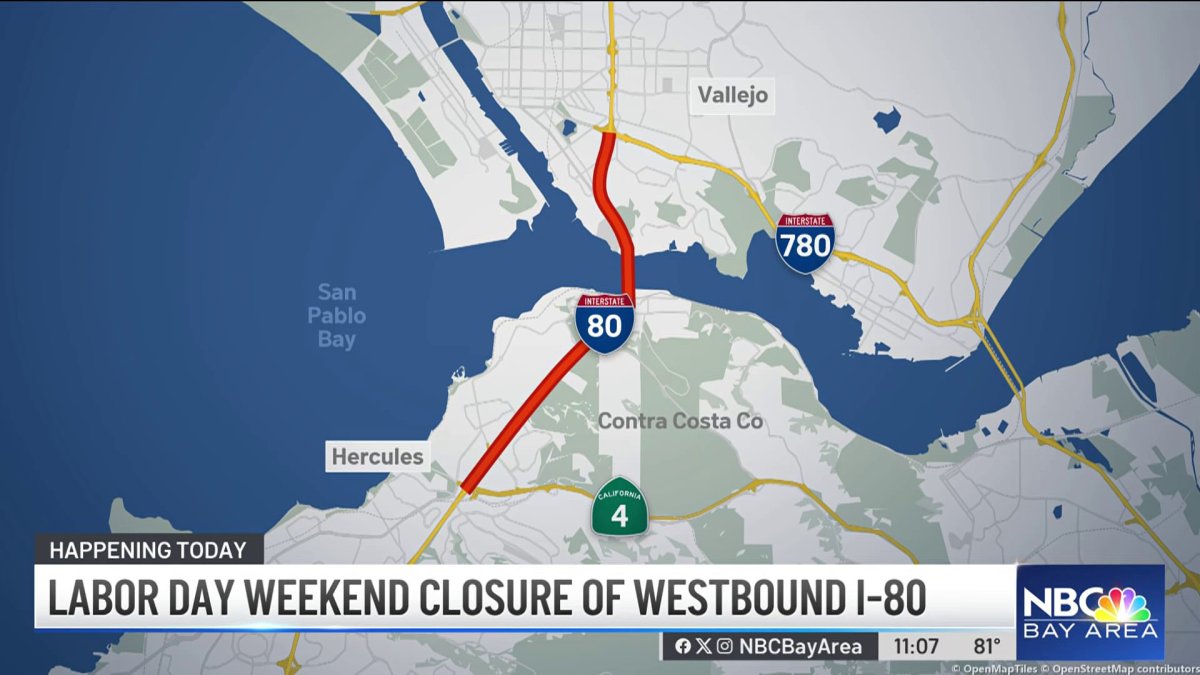 Full closure of westbound I-80 in East Bay over the holiday weekend ...