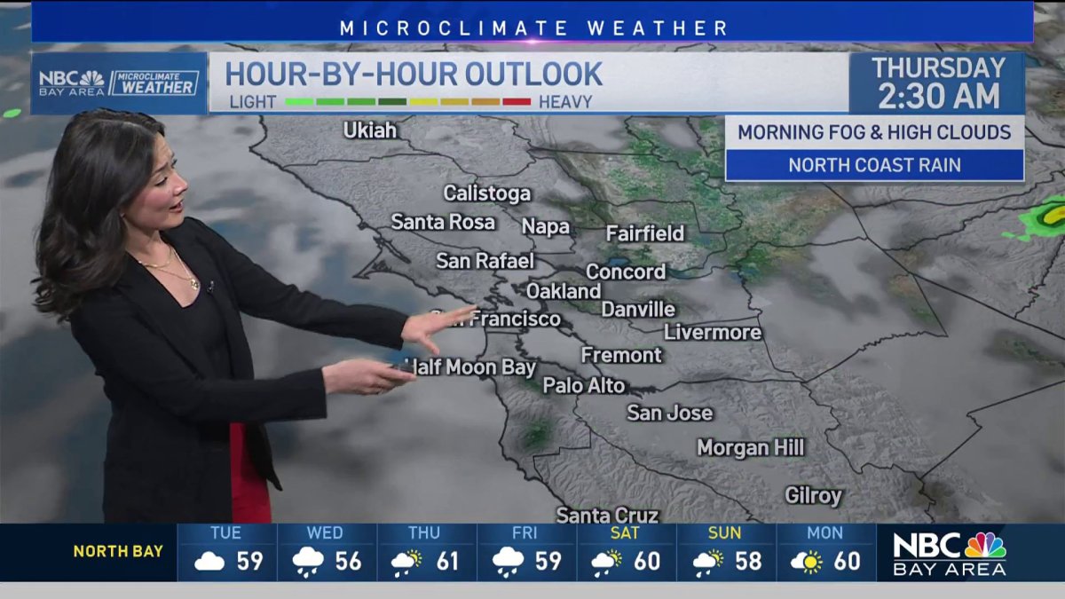 Cinthia’s Forecast: Areas of fog, rain ahead – NBC Bay Area