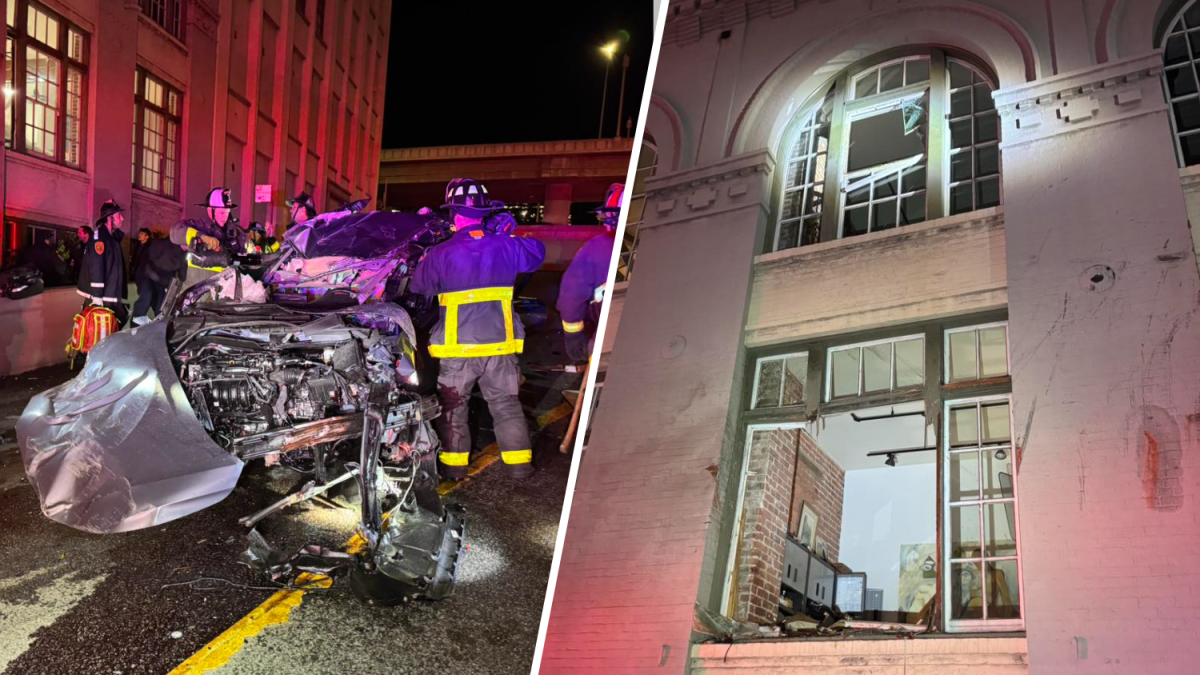 Car Flies Off Overpass In San Francisco Nbc Bay Area