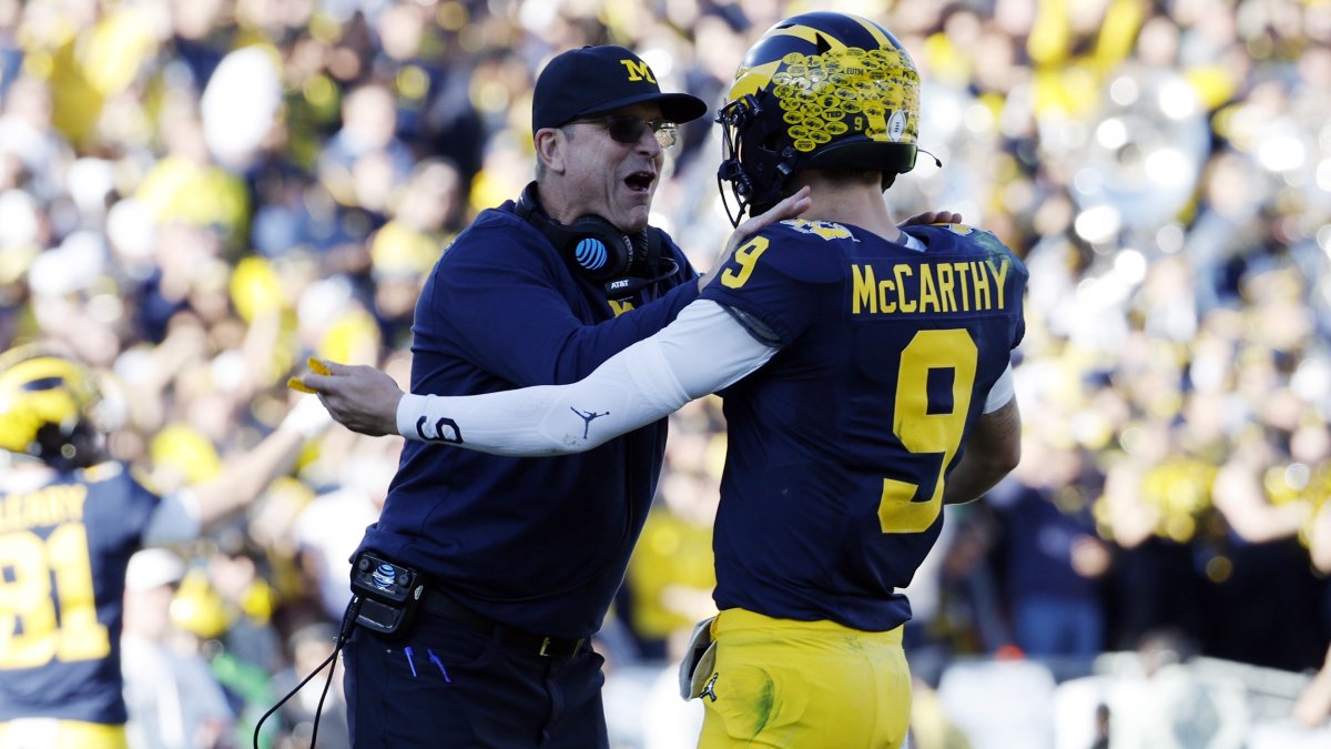 Chargers’ Jim Harbaugh makes bold J.J. McCarthy NFL draft prediction – NBC Bay Area