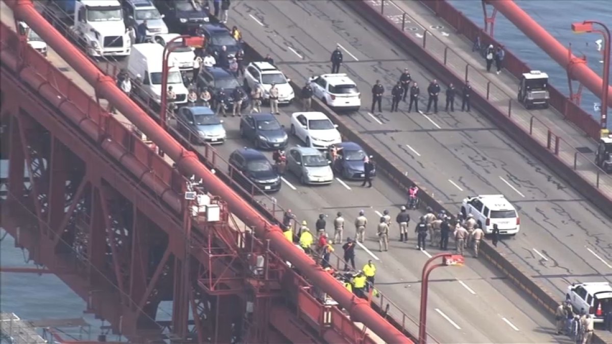 CHP begins making arrests in Golden Gate Bridge protest – NBC Bay Area