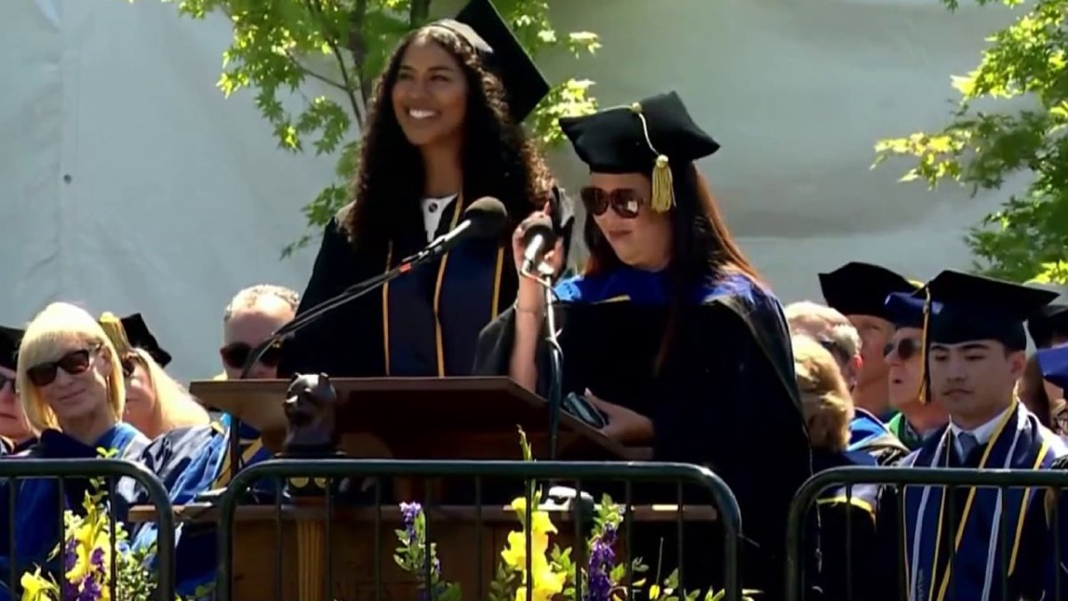 Pro Palestinian Protesters Interrupt Commencement Ceremony At Uc