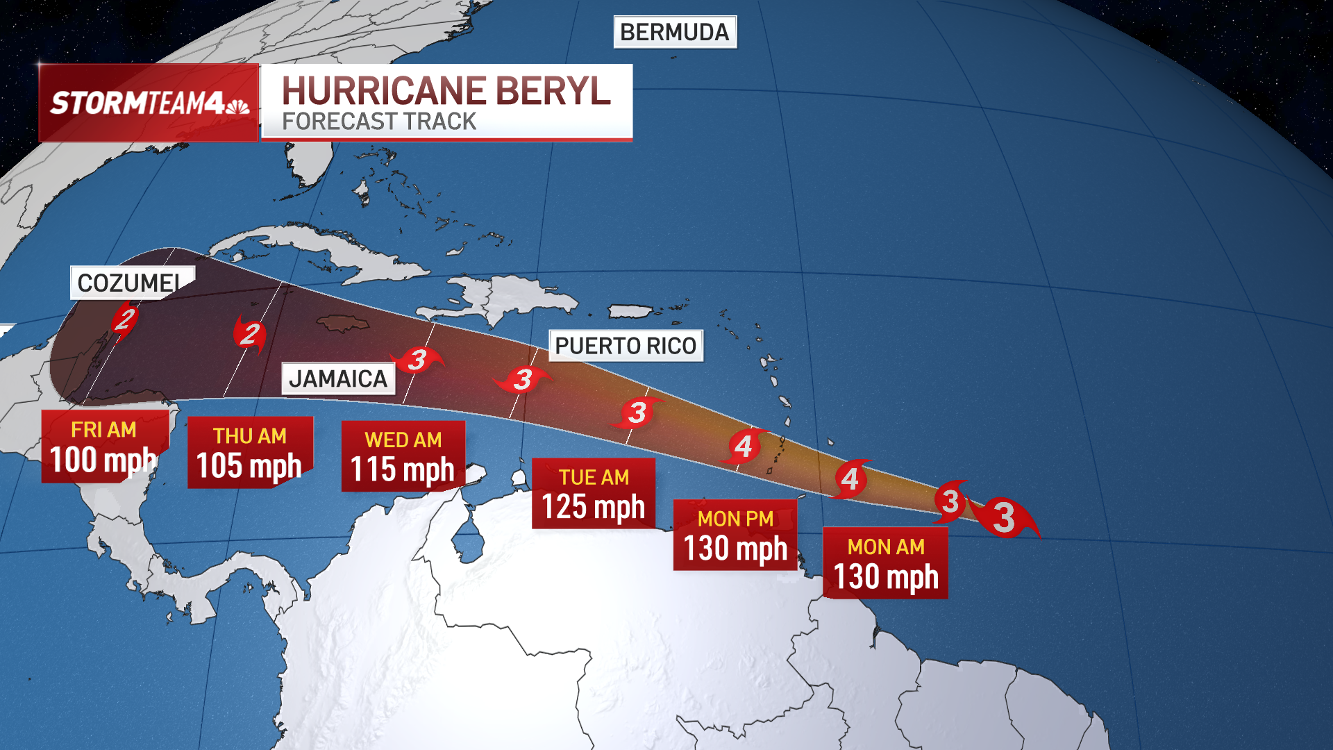 Hurricane Beryl closes in on southeast Caribbean – NBC Bay Area
