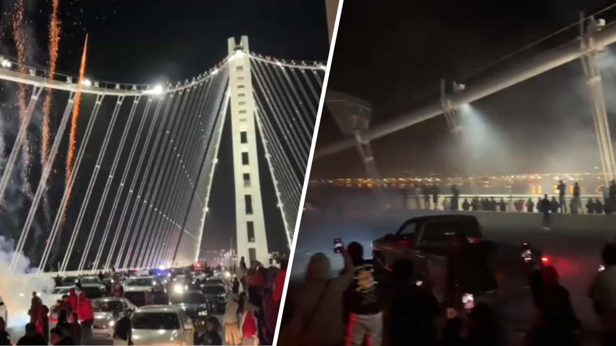 Overnight sideshow stops traffic on Bay Bridge – NBC Bay Area