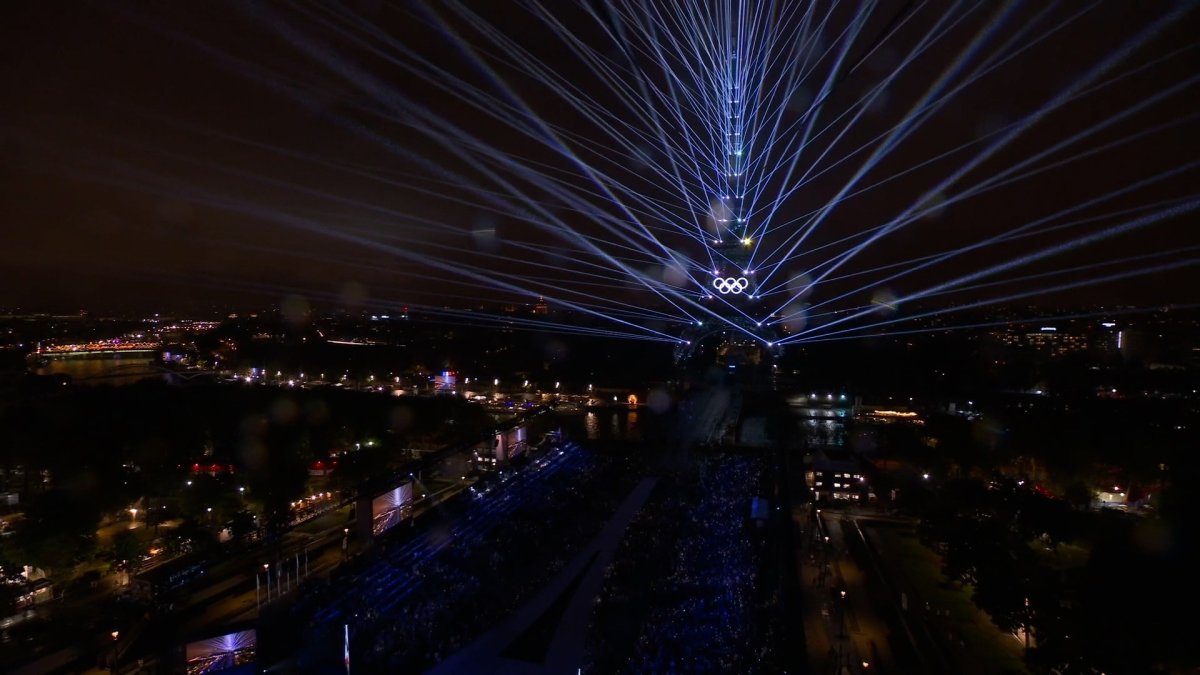WATCH: Amazing Eiffel Tower light show at Opening Ceremony – NBC Bay Area