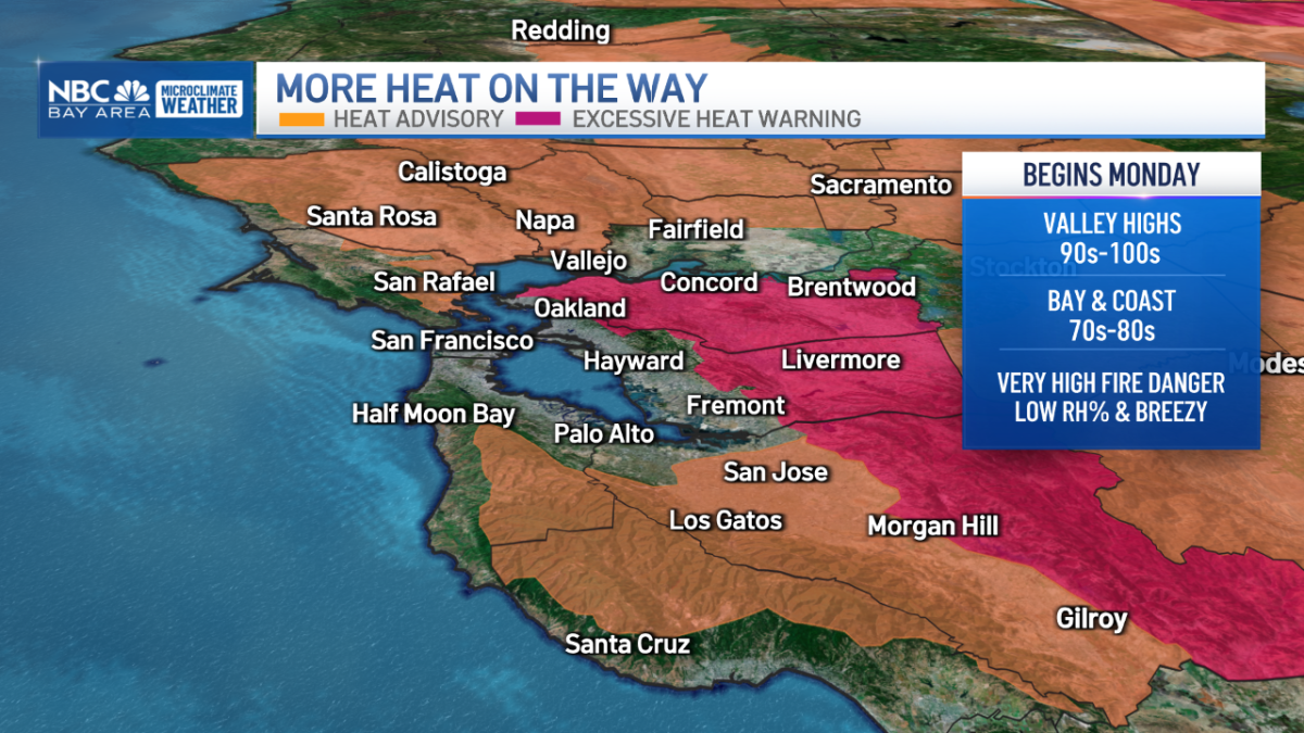 Bay Area forecast: Excessive heat peaks with triple-digit temperatures ...