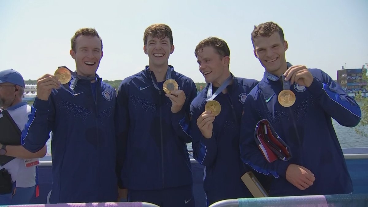 US men’s rowers celebrates first gold in 64 years at 2024 Olympics ...