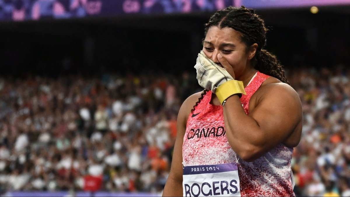 Watch Camryn Rogers wins gold in hammer throw – NBC Bay Area
