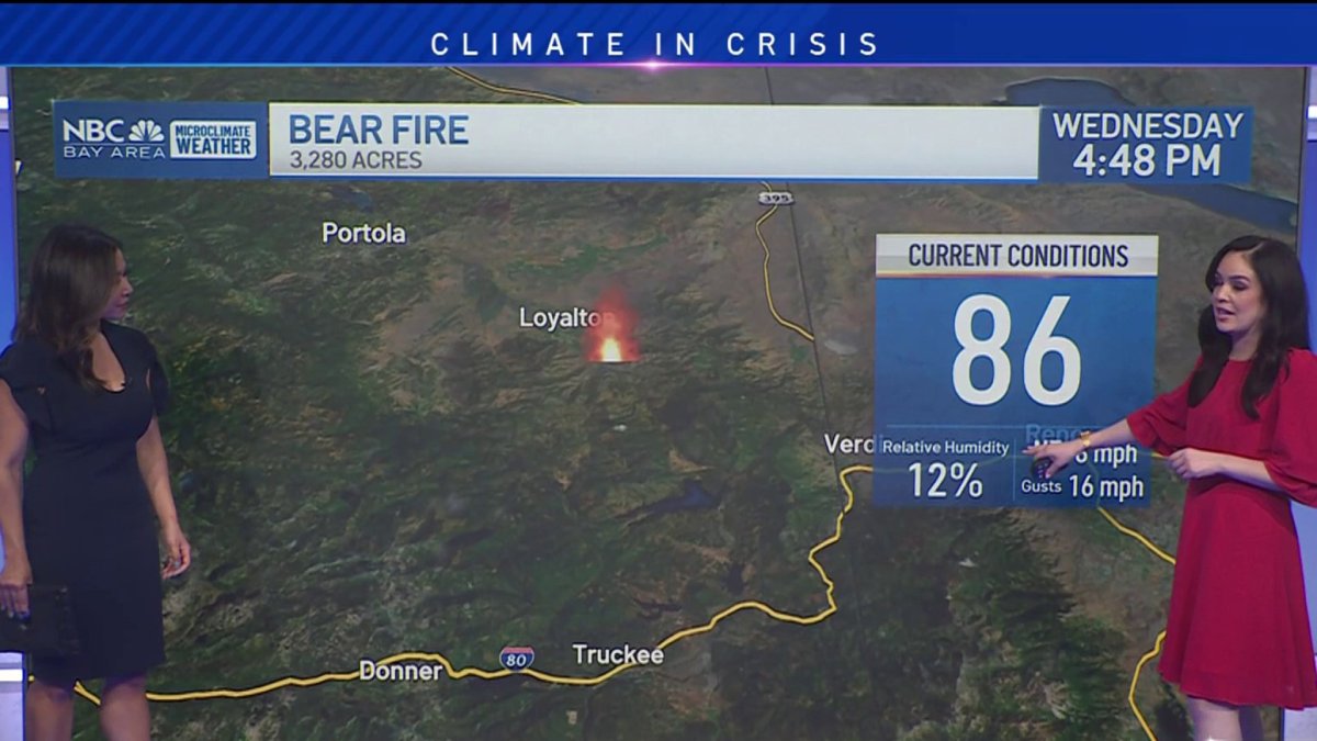How weather is impacting the Bear Fire in Sierra County – NBC Bay Area
