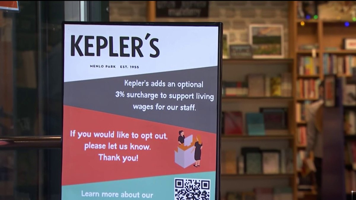 Menlo Park bookstore adding surcharge to help employees – NBC Bay Area