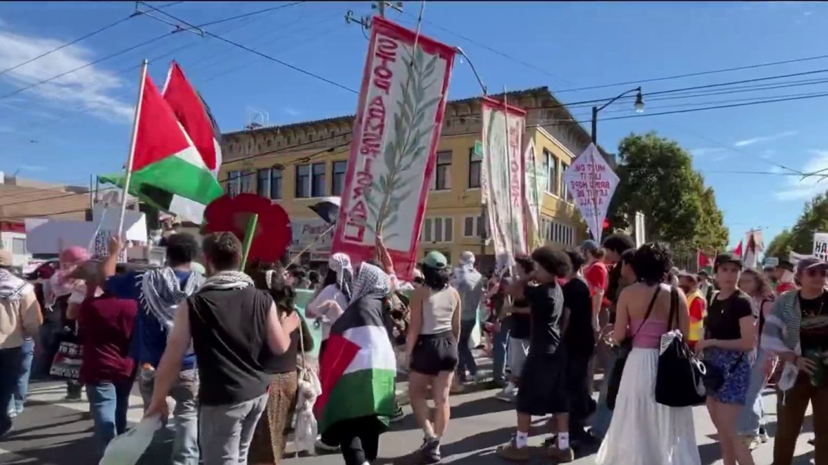 Pro-Palestinian protests in SF mark 1 year since the Hamas attack – NBC ...