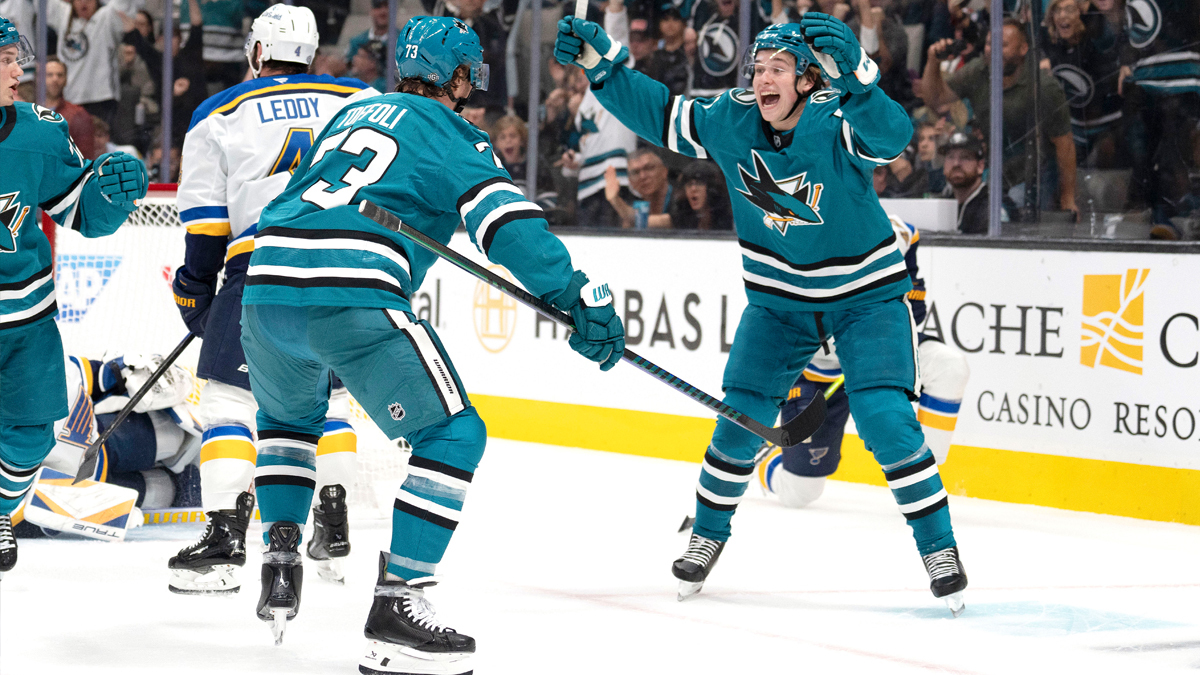 Macklin Celebrini impressive in NHL debut despite Sharks’ OT loss – NBC ...