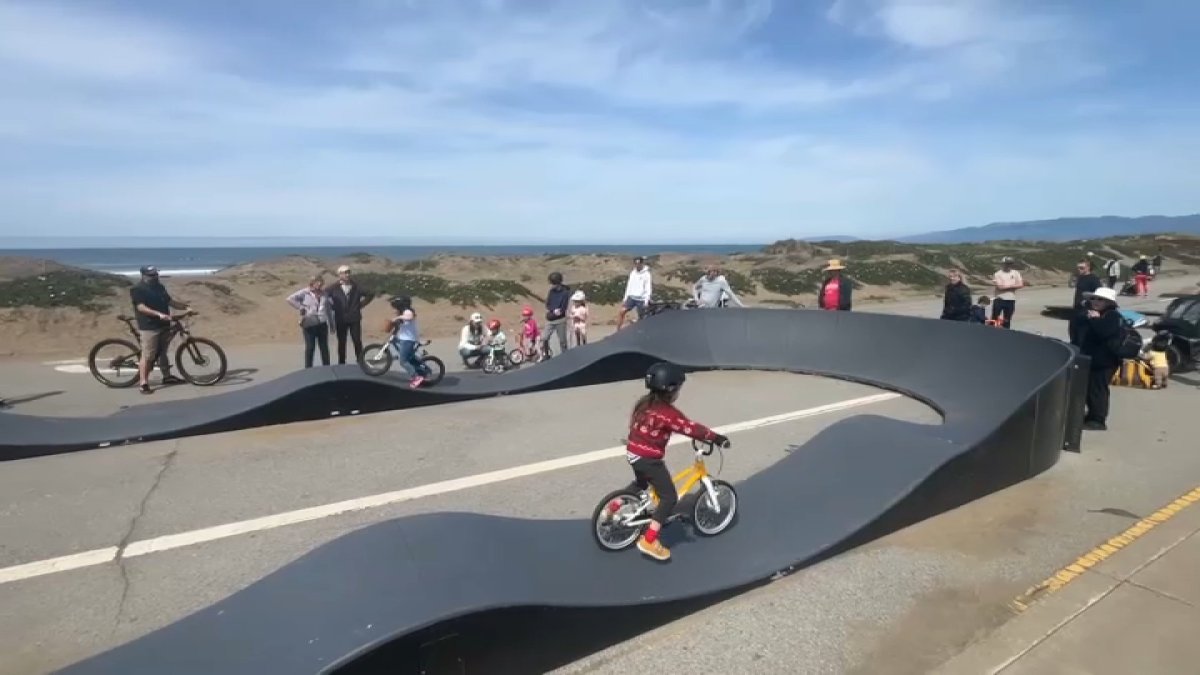 Families enjoy sneak peek of new Great Highway park in San Francisco ...