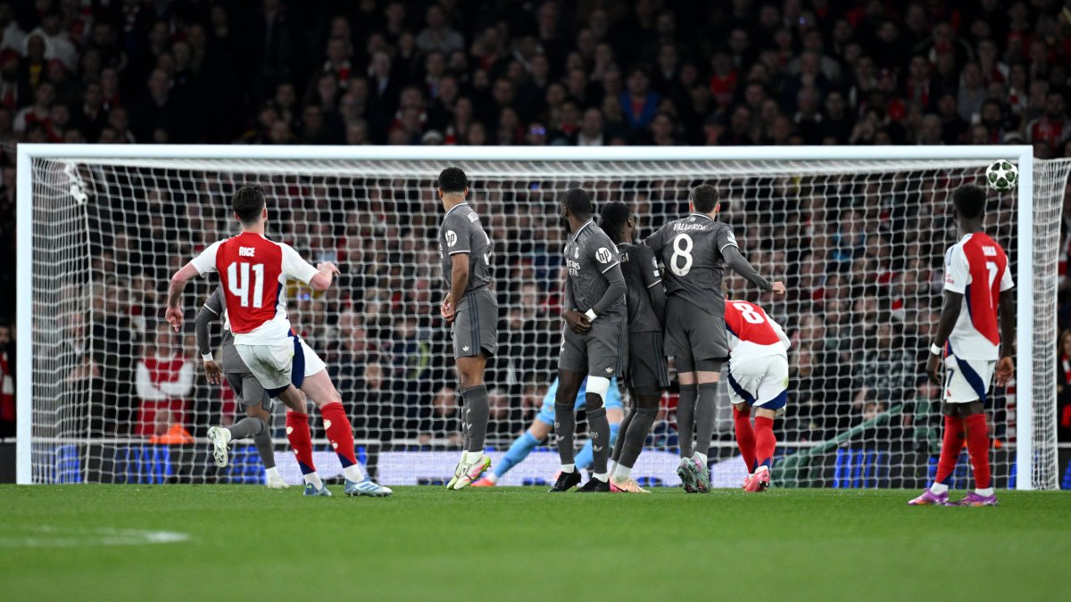 Arsenal vs. Madrid: Declan Rice scores two free kicks in 3-0 win – NBC Bay Area