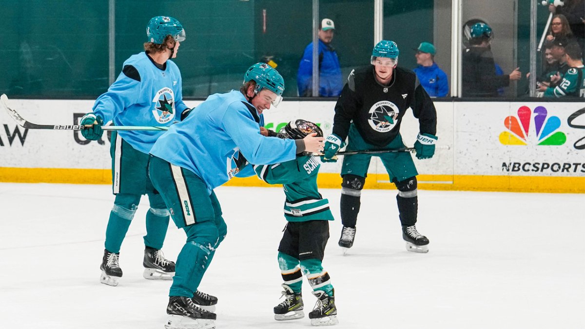 Macklin Celebrini, Sharks host Make-A-Wish cancer survivor at practice ...