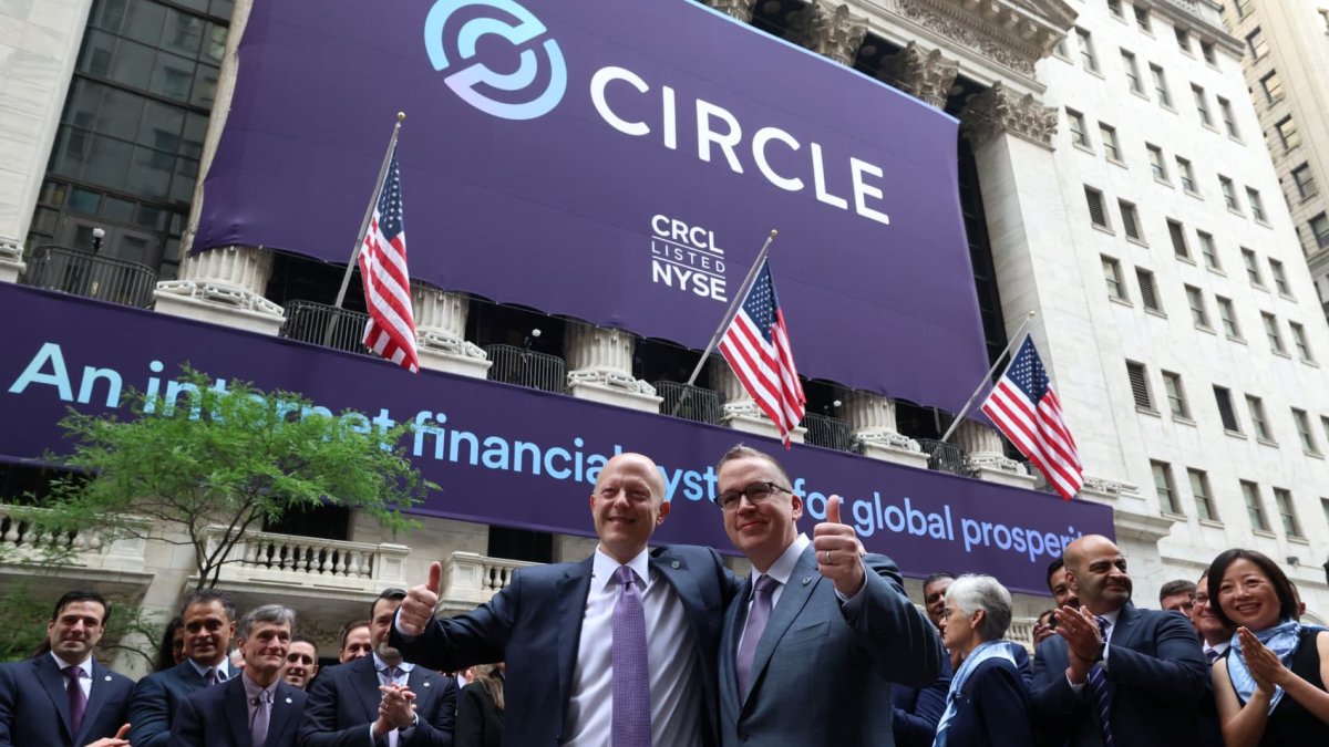 Stablecoin issuer Circle soars 168% in NYSE debut after pricing IPO above expected range – NBC ...