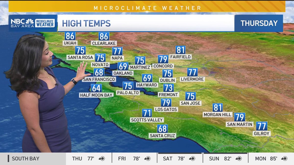 Cinthia’s forecast: Mild temps; NorCal thunderstorm chances – NBC Bay Area