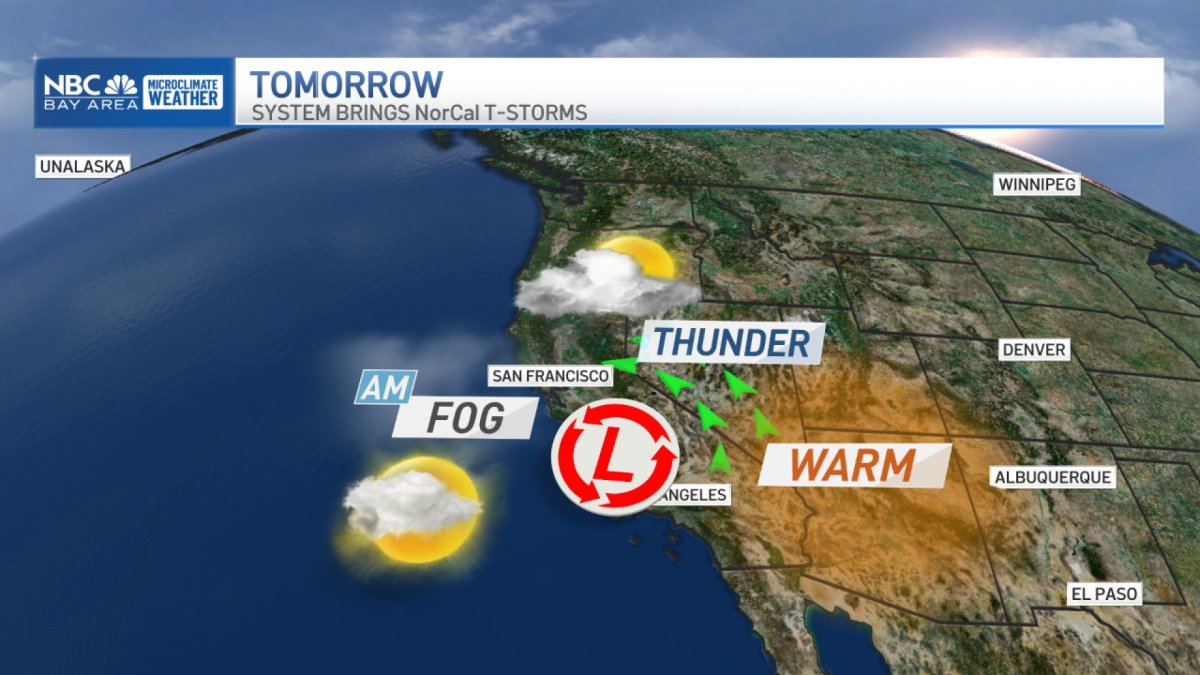 Jeff’s forecast: Fog returns as NorCal thunderstorms develop – NBC Bay Area
