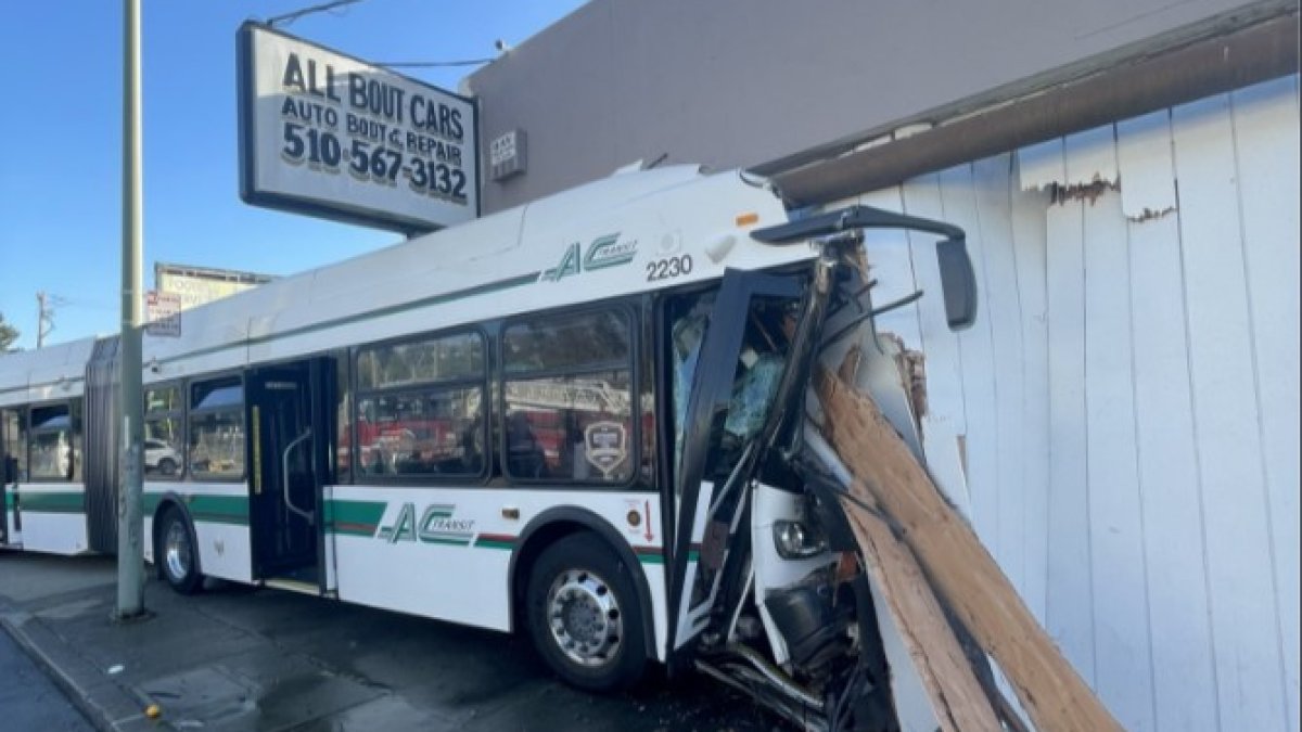 Multiple injuries reported after AC Transit bus crashes into building ...