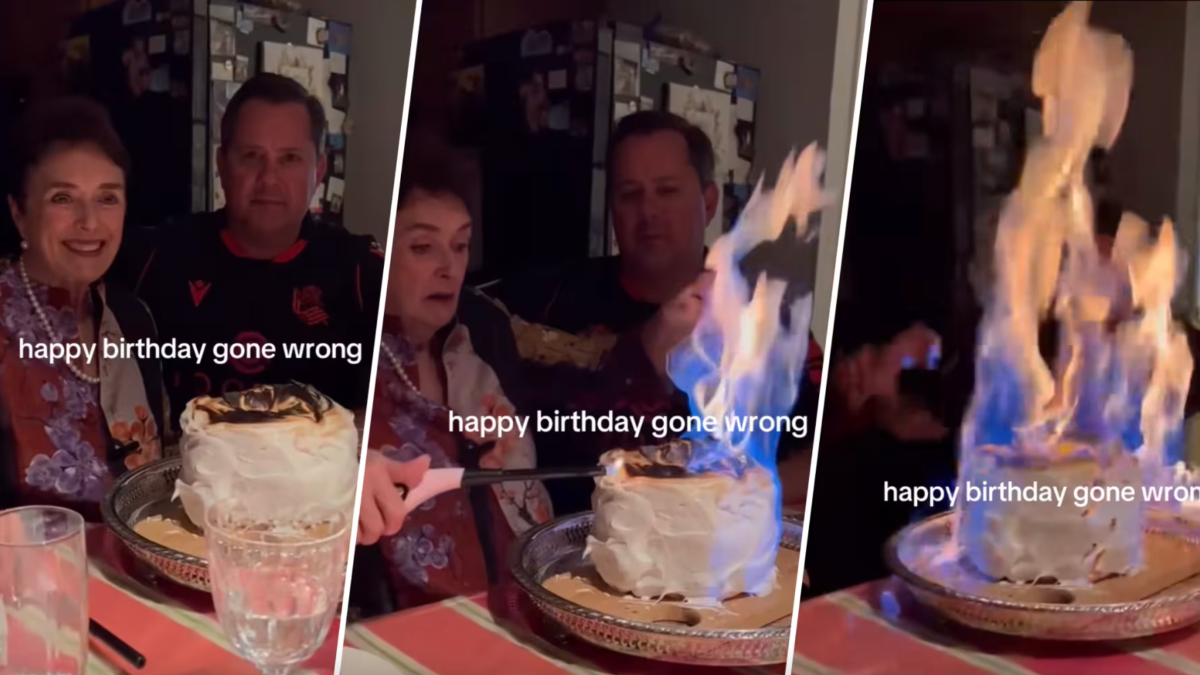 Birthday cake flambé fail: Grandma’s fire gets out of control – NBC Bay ...