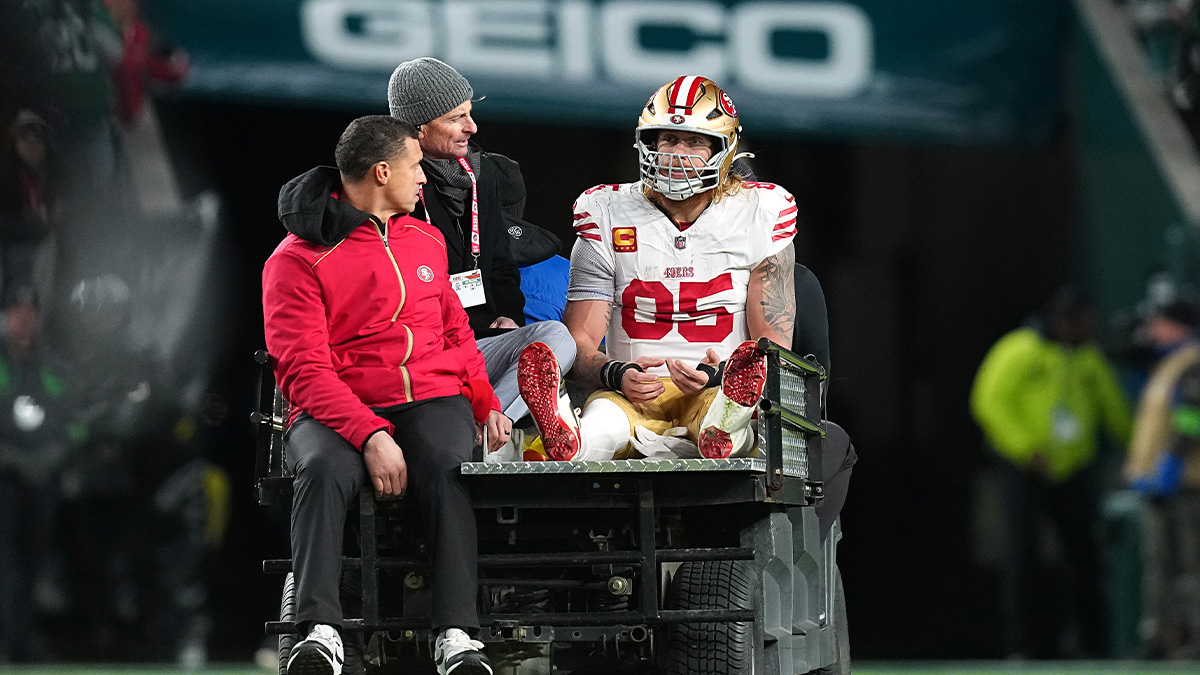 Watch 49ers’ George Kittle attempt to golf after Achilles surgery – NBC ...