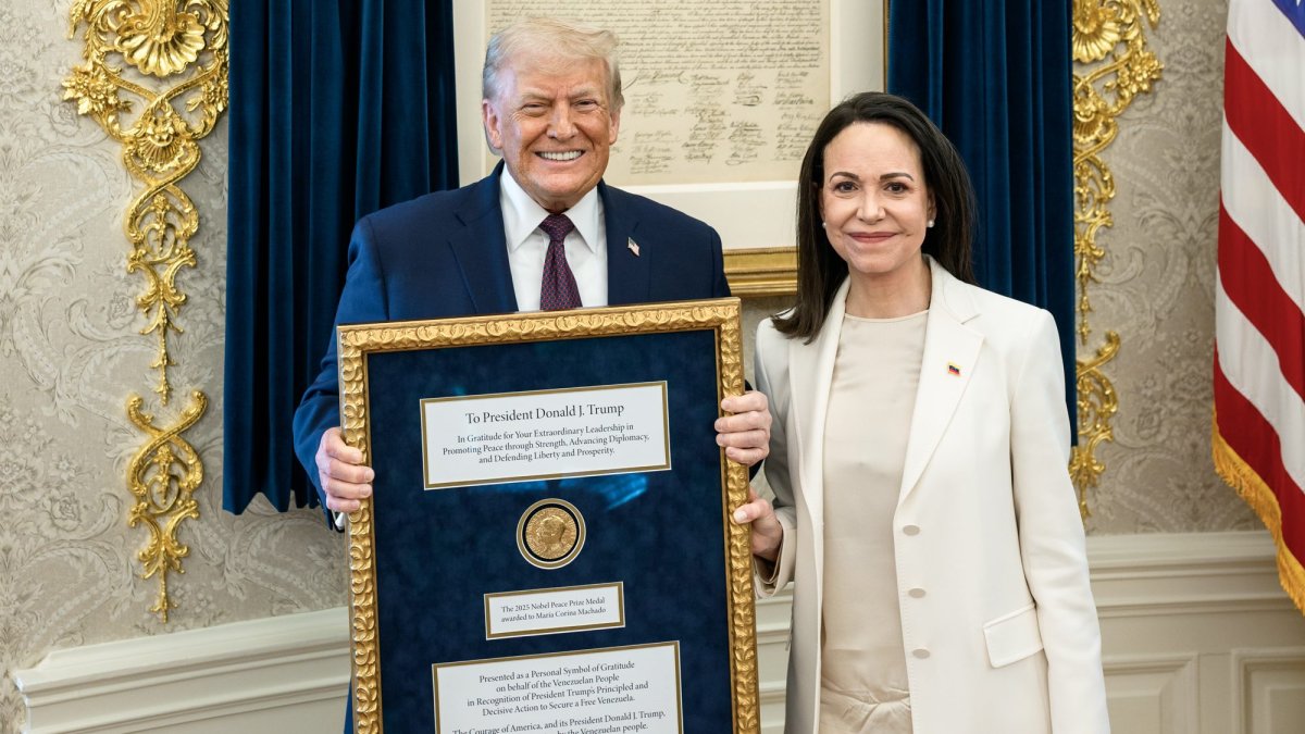 María Corina Machado gives Trump her Nobel Peace Prize medal – NBC Bay Area