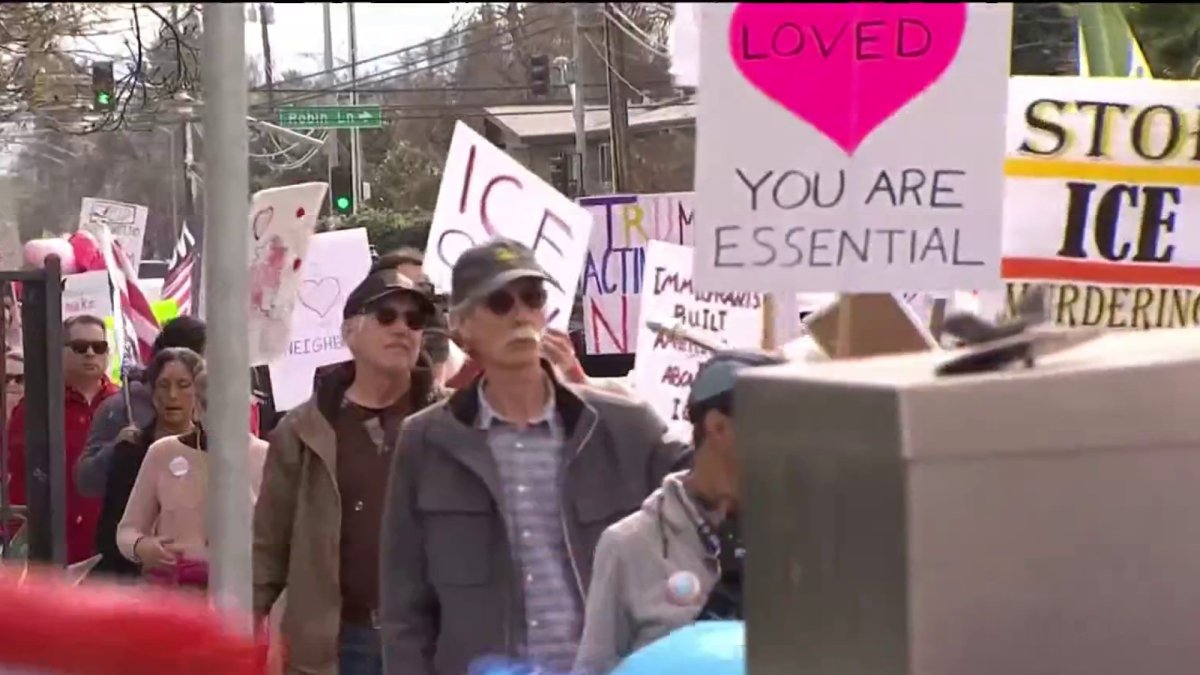 East Bay demonstrators protest ICE on Valentine’s Day – NBC Bay Area