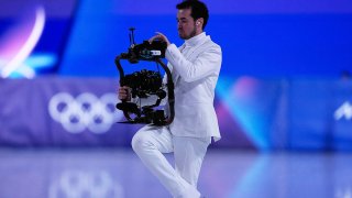 The cameraman who skates backward to capture Olympic triumph and defeat ...