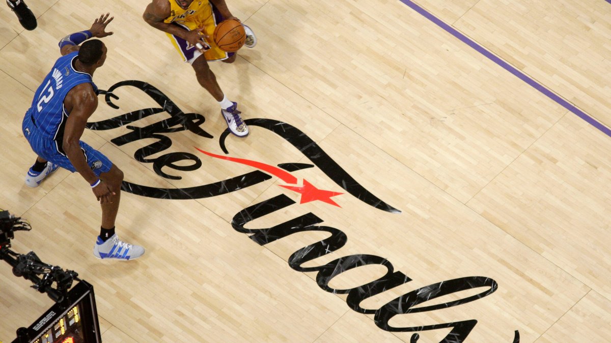 Trophy and NBA Finals logos are back for games in San Antonio, New York ...
